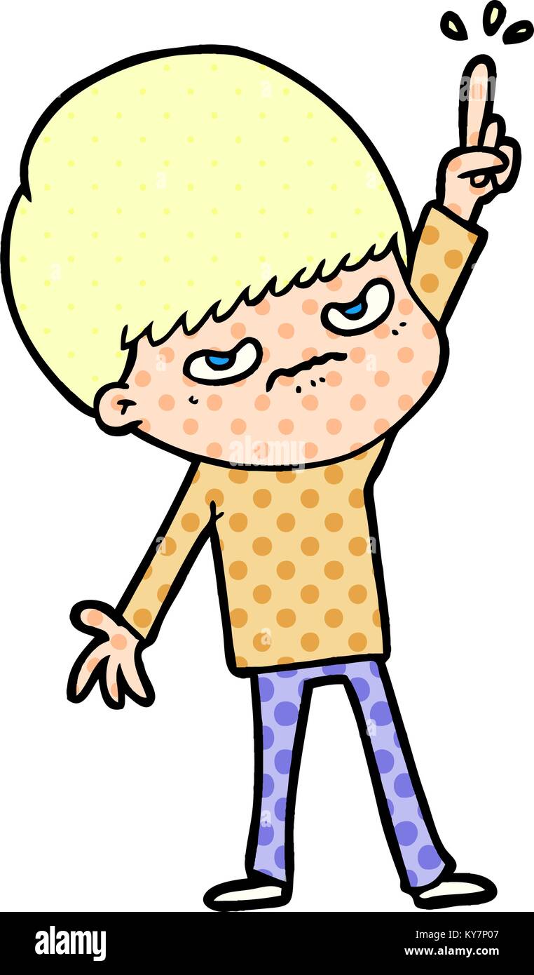 angry cartoon boy Stock Vector Image & Art - Alamy