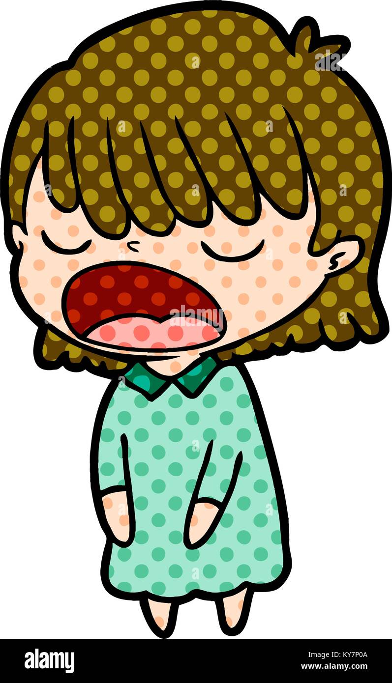 cartoon woman talking loudly Stock Vector Image & Art - Alamy