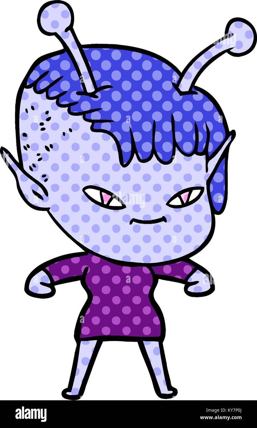 cute cartoon alien girl Stock Vector Image & Art - Alamy