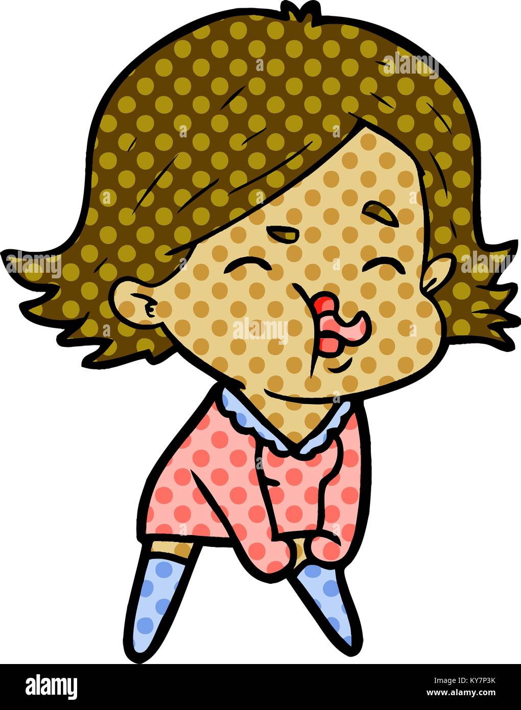 cartoon girl pulling face Stock Vector Image & Art - Alamy