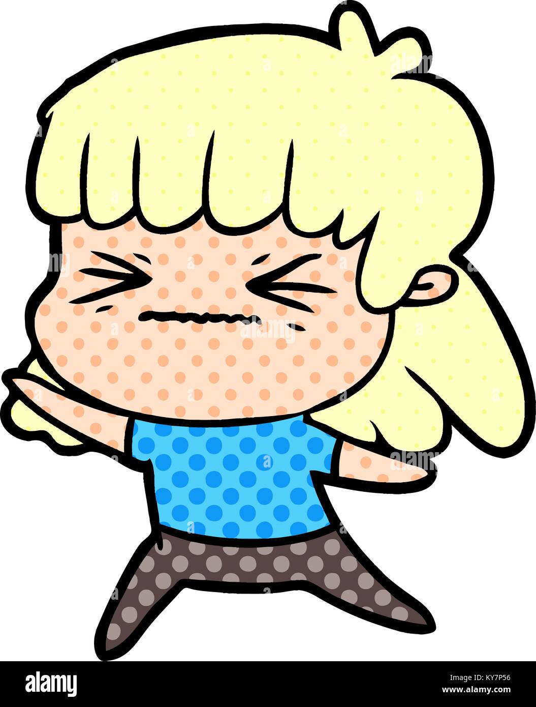 cartoon angry girl Stock Vector Image & Art - Alamy