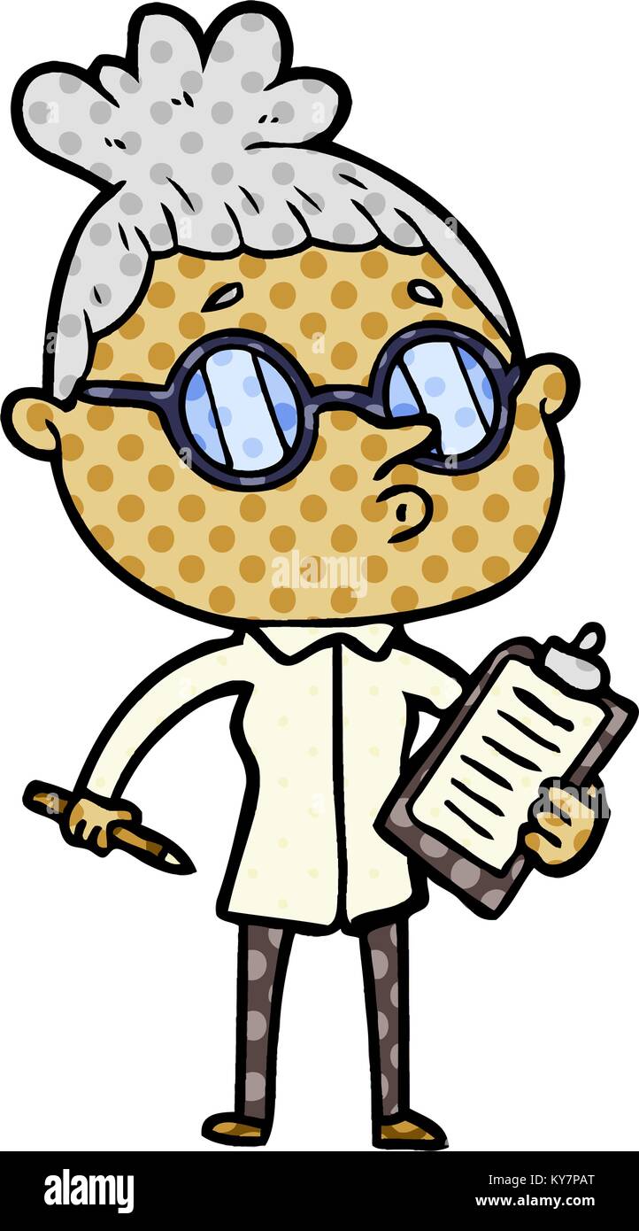 cartoon woman wearing glasses Stock Vector Image & Art - Alamy