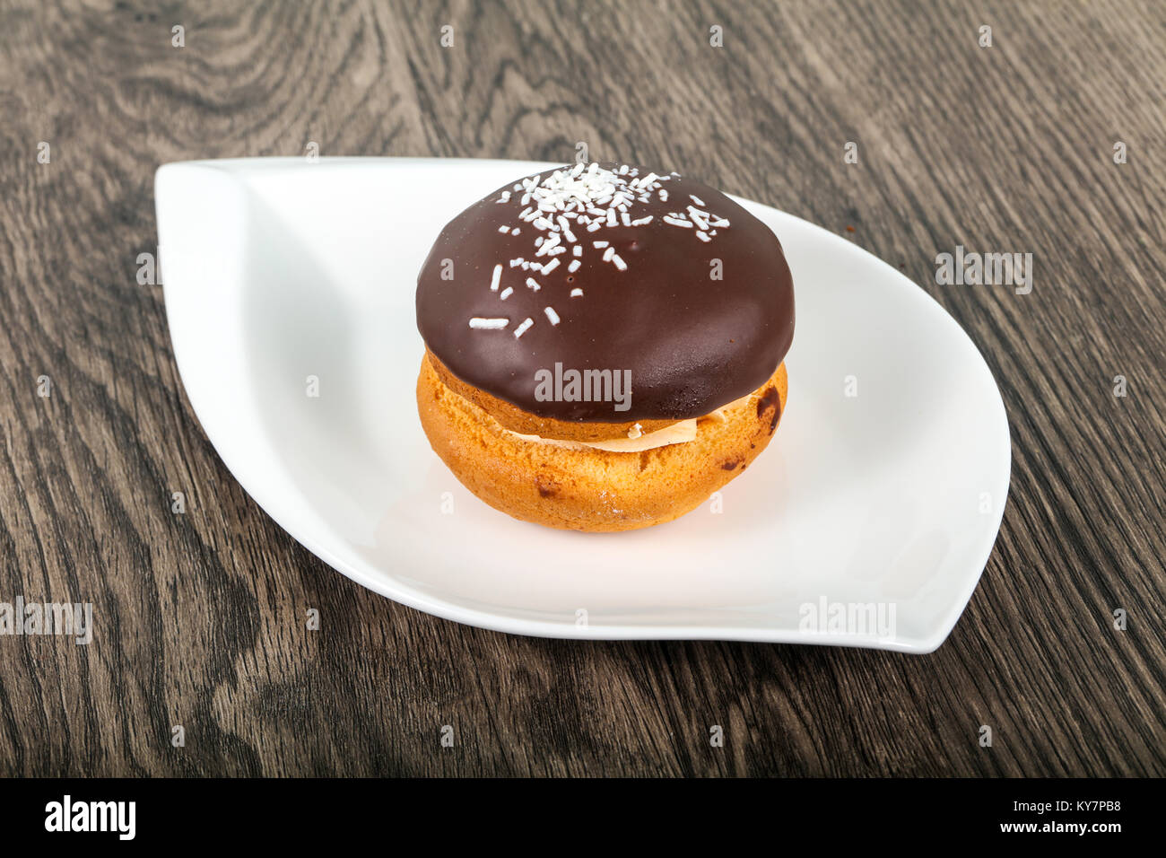 Bouchee cake with chocolate Stock Photo - Alamy