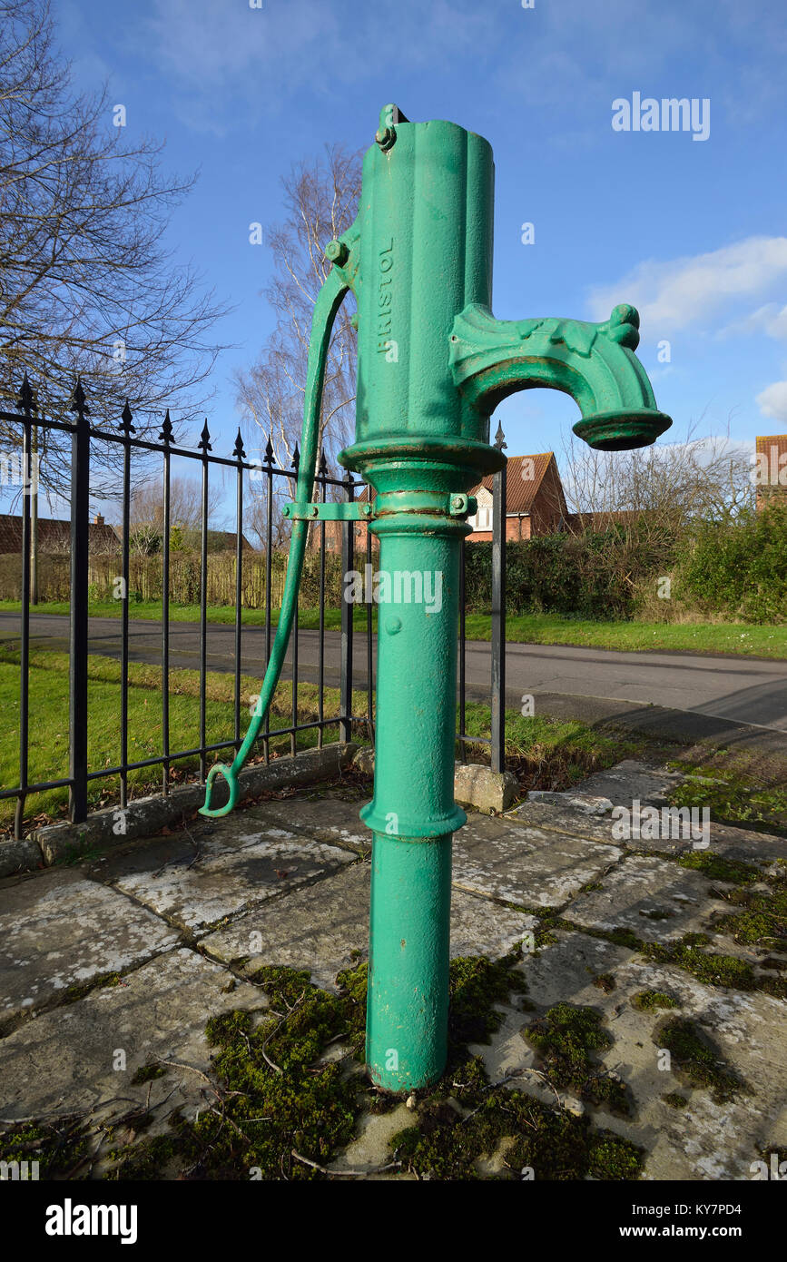 West Huntspill Village Pump, Highbridge, Somerset Levels Stock Photo ...