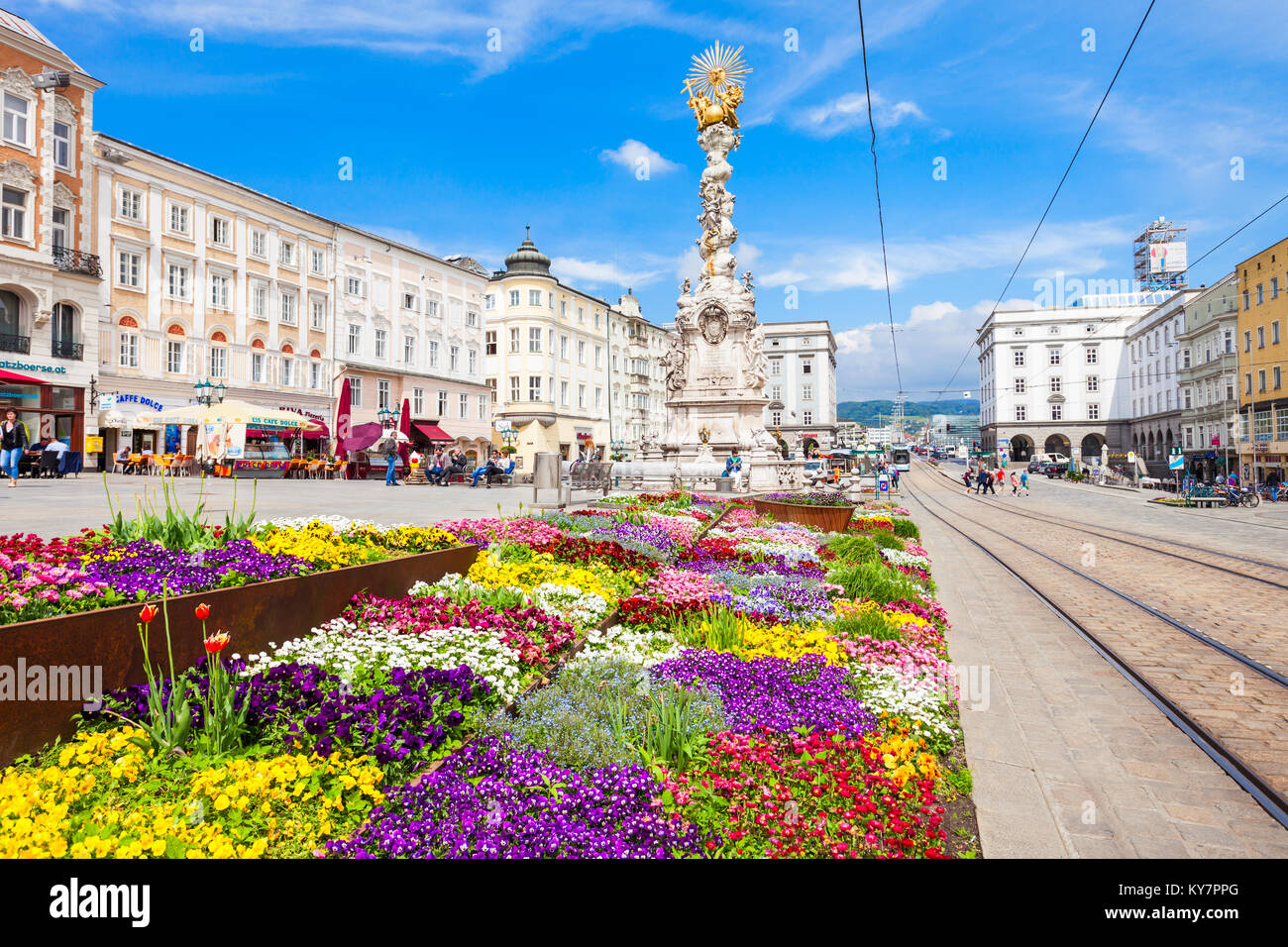 Hauptplatz Main Square With Trinity Column A High Resolution Stock ...