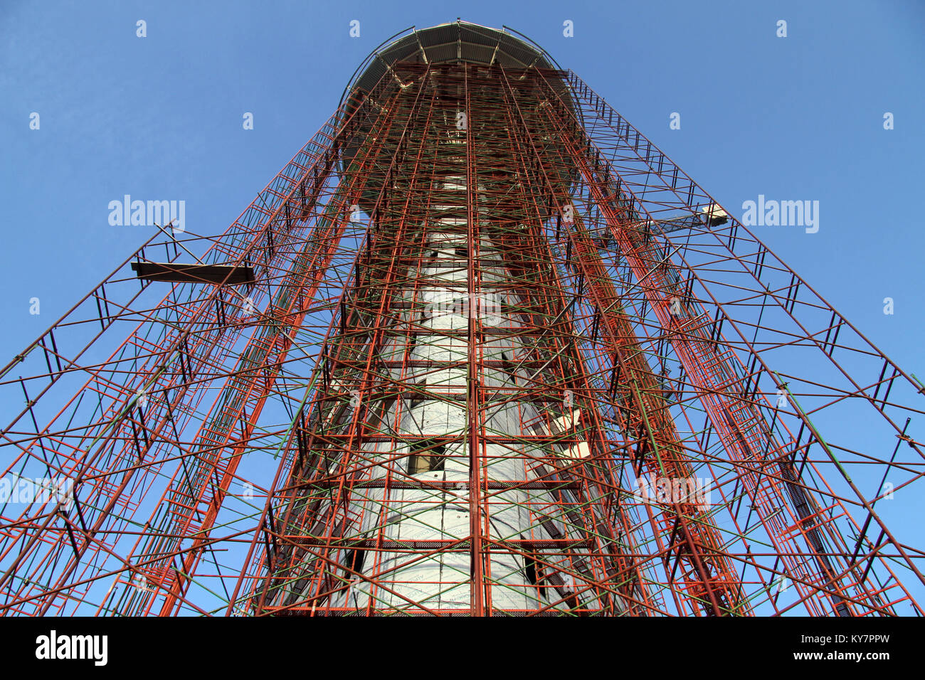 New build tower and blue sky Stock Photo - Alamy