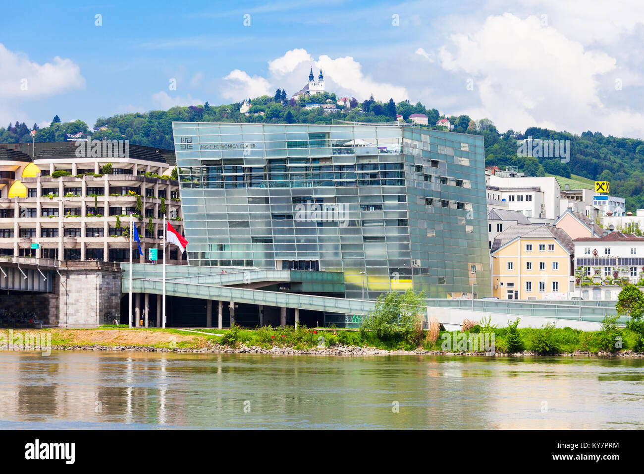 LINZ, AUSTRIA - MAY 15, 2017: The Ars Electronica Center or AEC is a ...