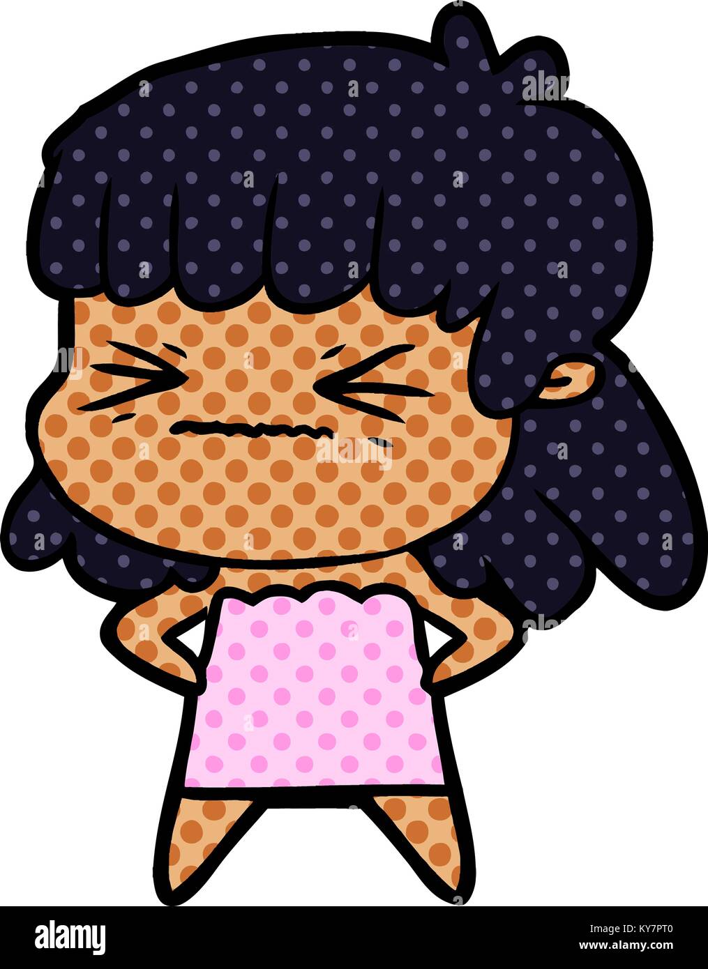 cartoon angry girl Stock Vector Image & Art - Alamy