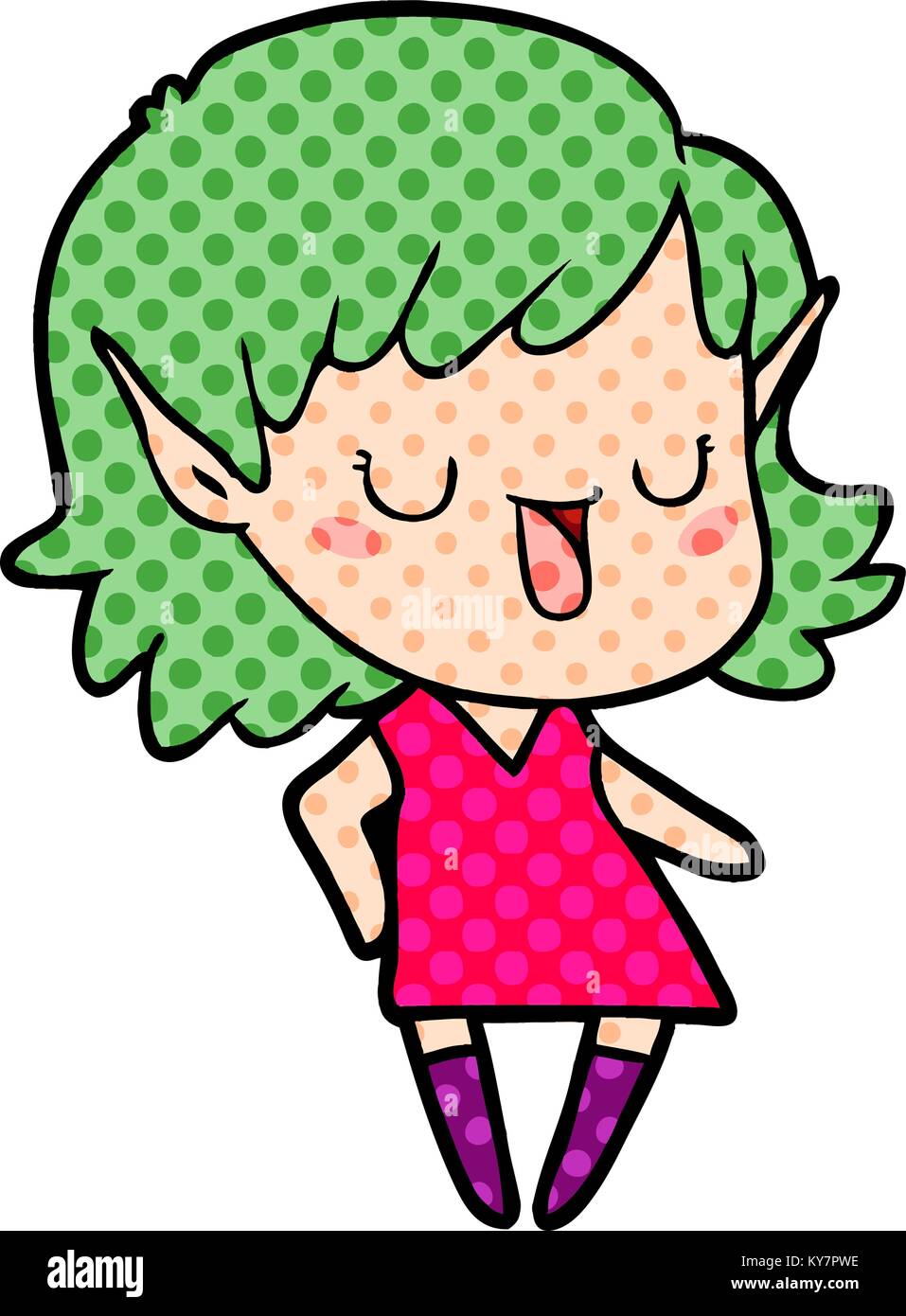 cartoon elf girl Stock Vector Image & Art - Alamy