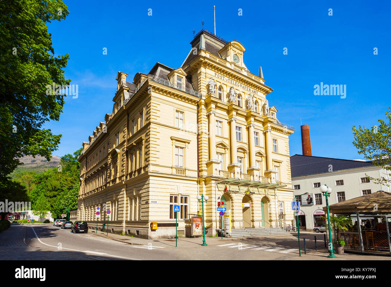 BAD ISCHL, AUSTRIA - MAY 16, 2017: Post and Telegraph Building in the ...