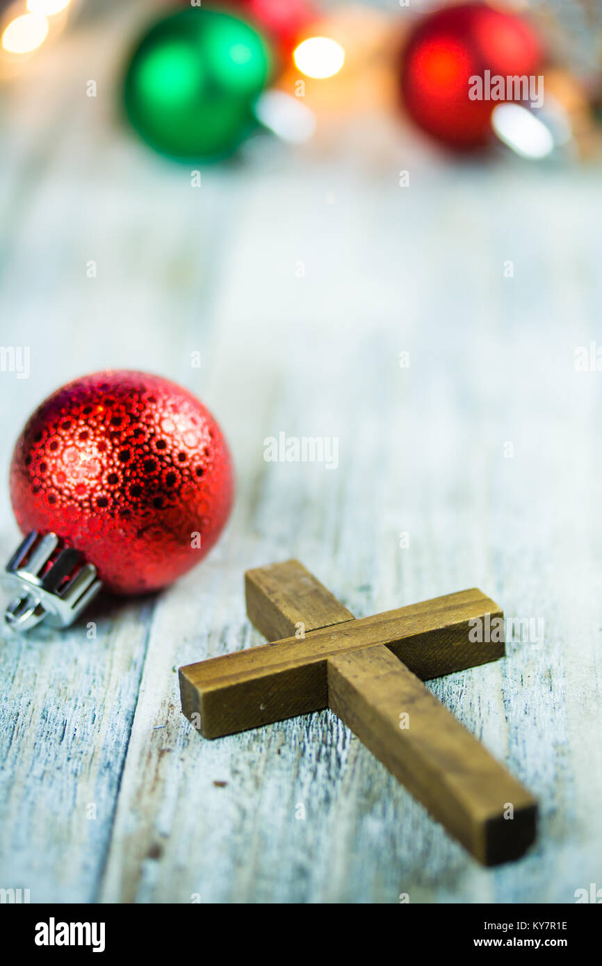 A holy Christian cross and Christmas holiday theme background Stock ...