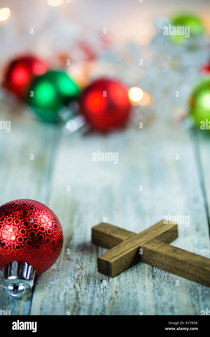 A holy Christian cross and Christmas holiday theme background Stock ...