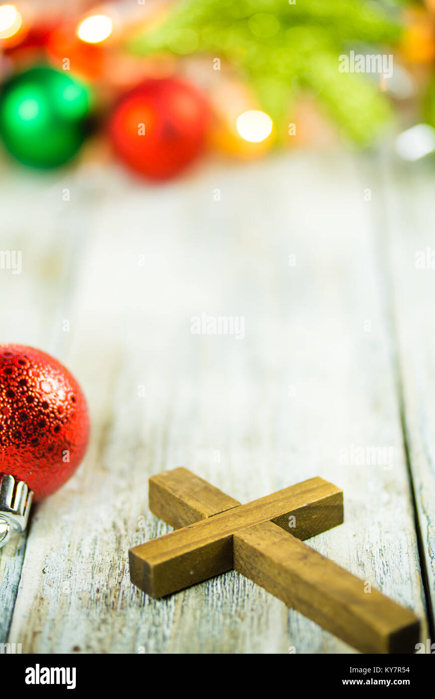 A holy Christian cross and Christmas holiday theme background Stock ...