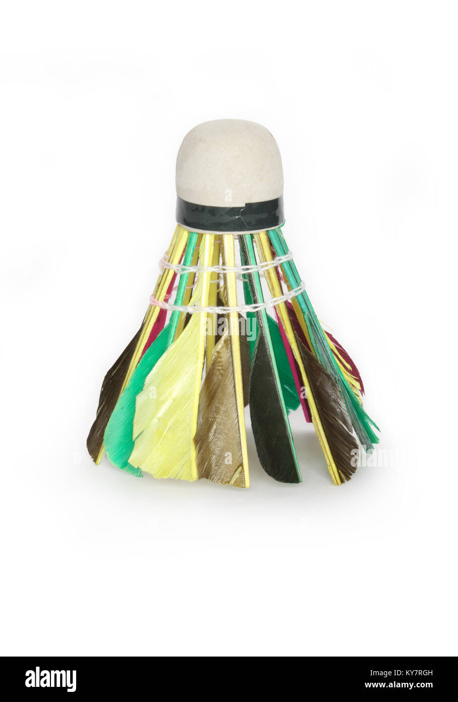 Colorful shuttlecock isolated on white background Stock Photo - Alamy