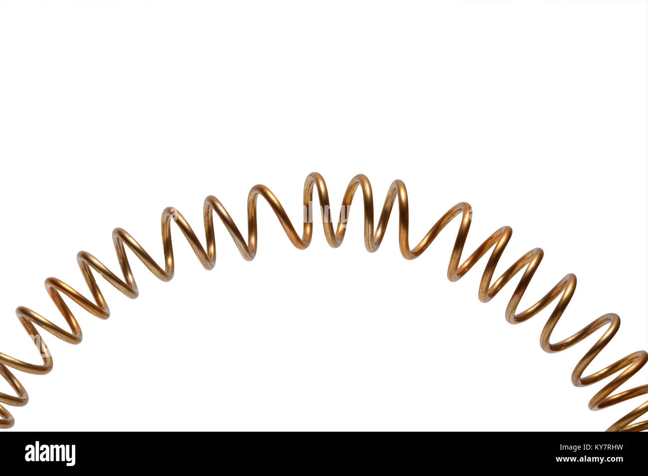 Brass spring isolated on white background with clipping path Stock ...