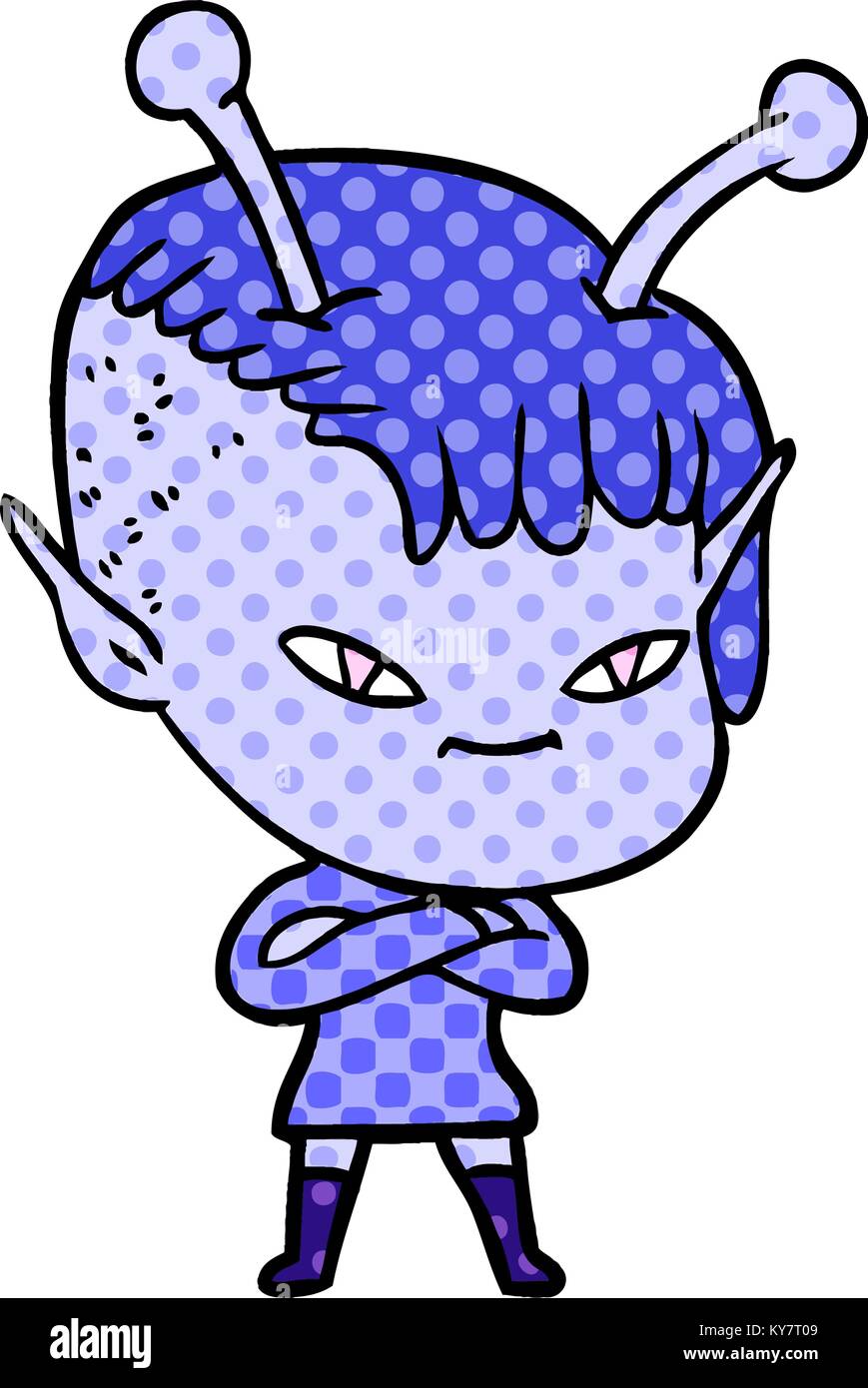 cute cartoon alien girl Stock Vector Image & Art - Alamy
