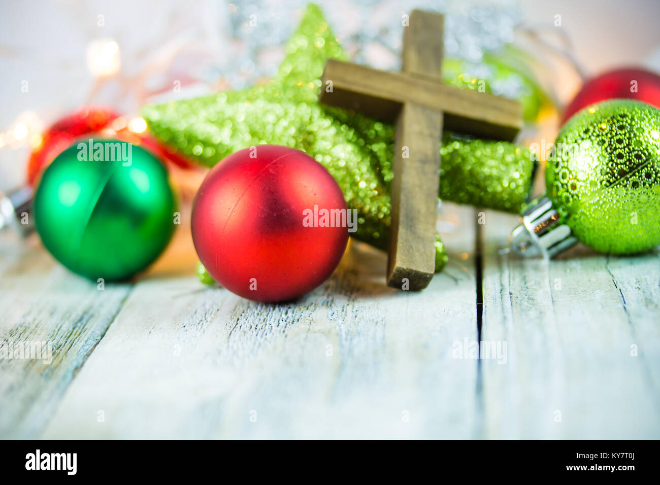 A holy Christian cross and Christmas holiday theme background Stock ...