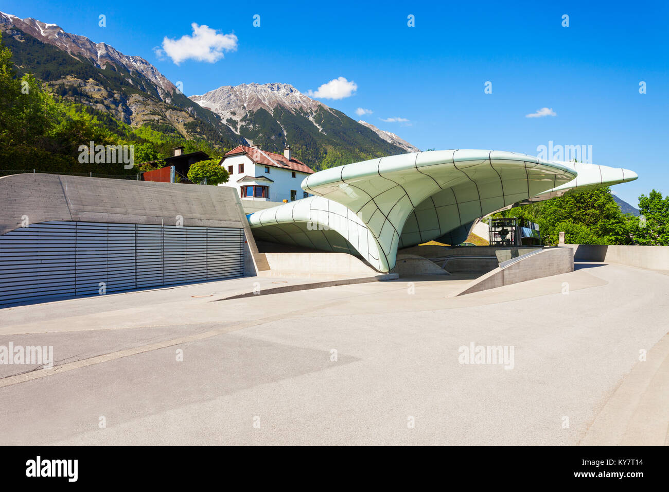 INNSBRUCK, AUSTRIA - MAY 21, 2017: Hungerburg station of Hungerburgbahn ...