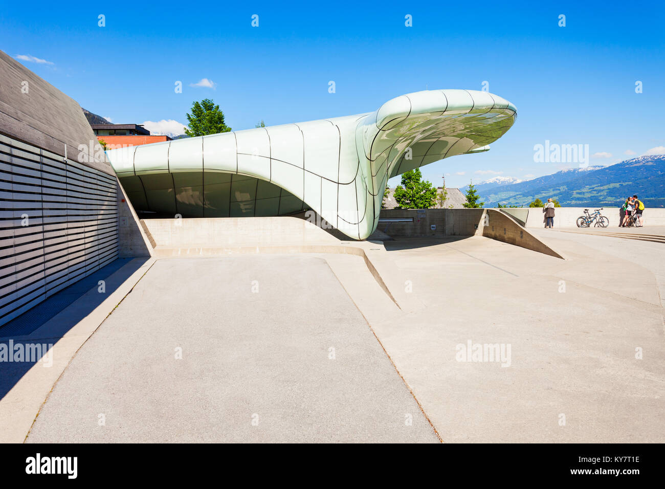 INNSBRUCK, AUSTRIA - MAY 21, 2017: Hungerburg station of Hungerburgbahn ...