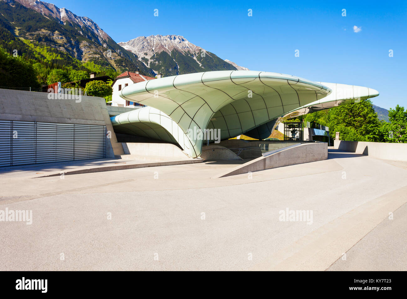 INNSBRUCK, AUSTRIA - MAY 21, 2017: Hungerburg station of Hungerburgbahn ...