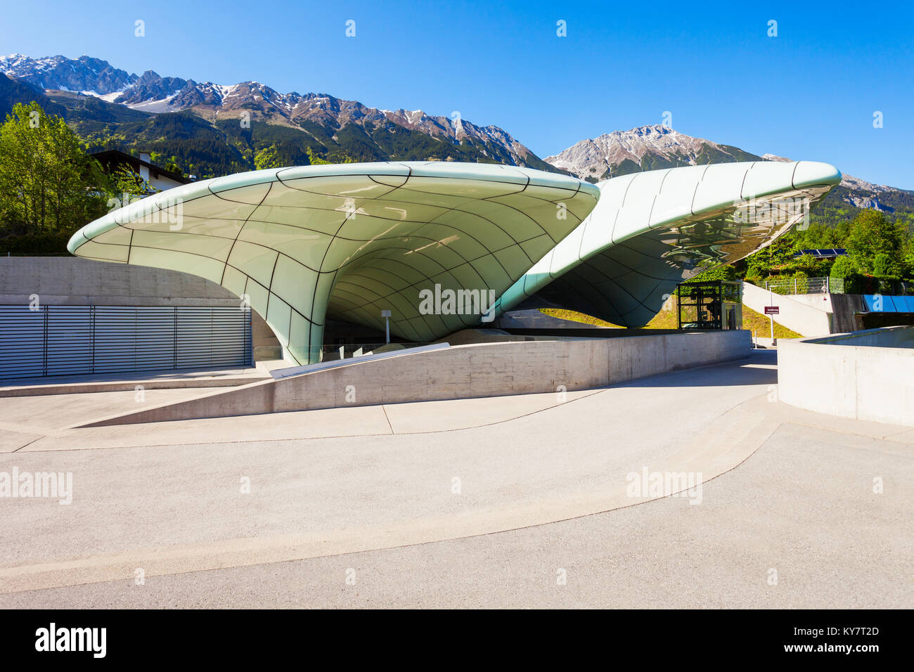 INNSBRUCK, AUSTRIA - MAY 21, 2017: Hungerburg station of Hungerburgbahn ...