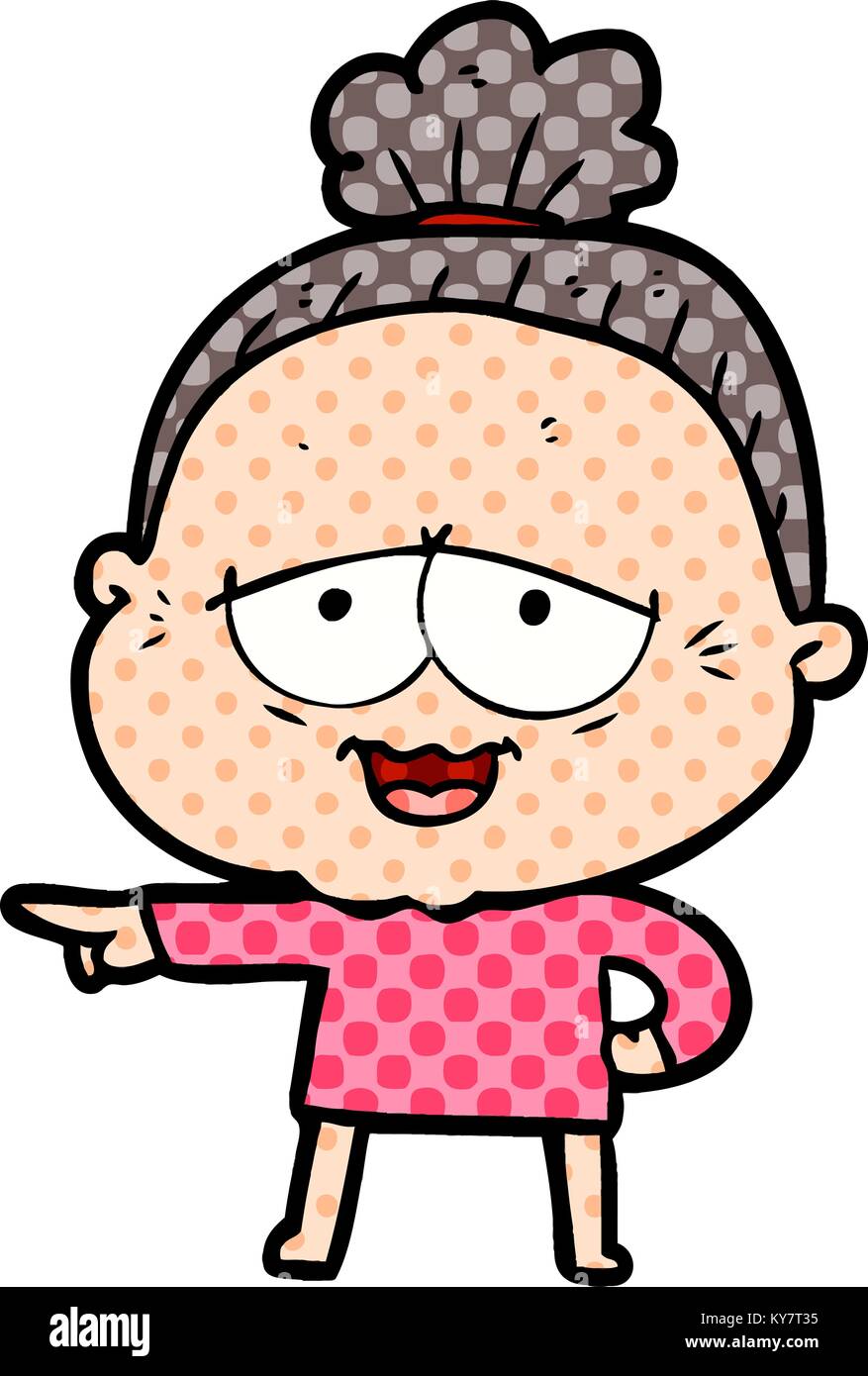 cartoon happy old lady Stock Vector Image & Art - Alamy