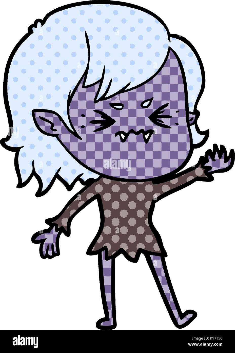 annoyed cartoon vampire girl Stock Vector Image & Art - Alamy