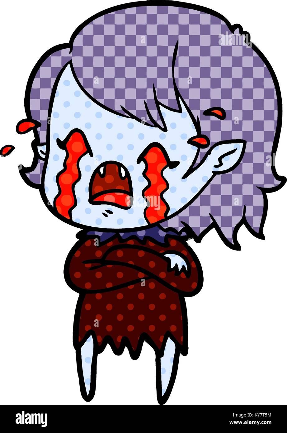 cartoon crying vampire girl Stock Vector Image & Art - Alamy