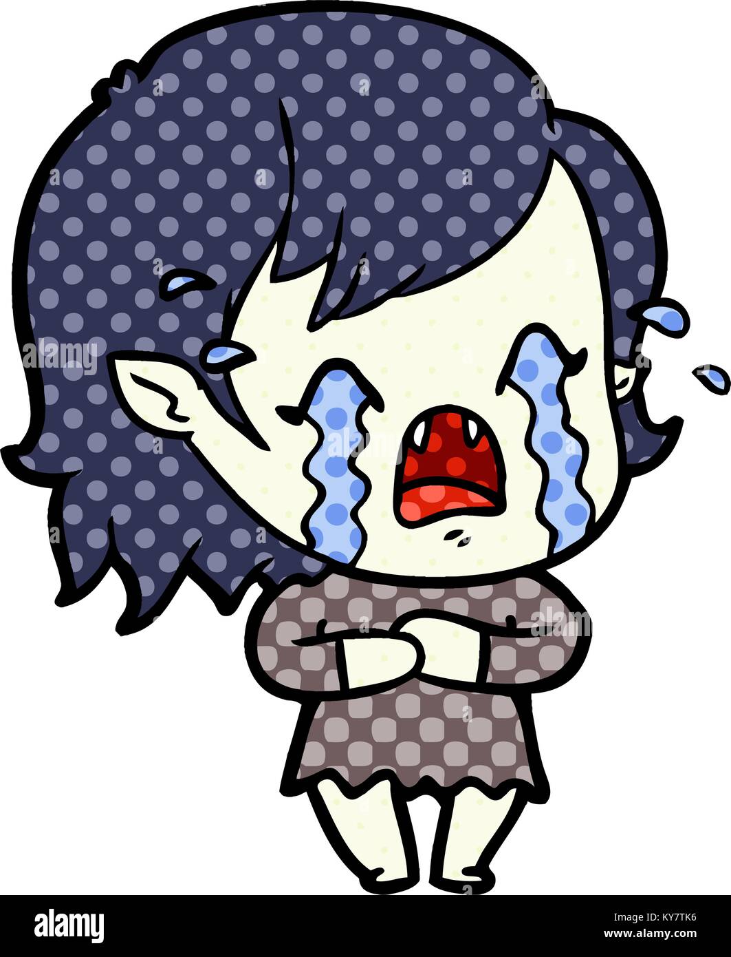 cartoon crying vampire girl Stock Vector Image & Art - Alamy