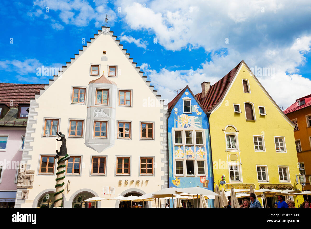 FUSSEN, GERMANY - MAY 23, 2017: Beauty colorful houses in the Fussen ...