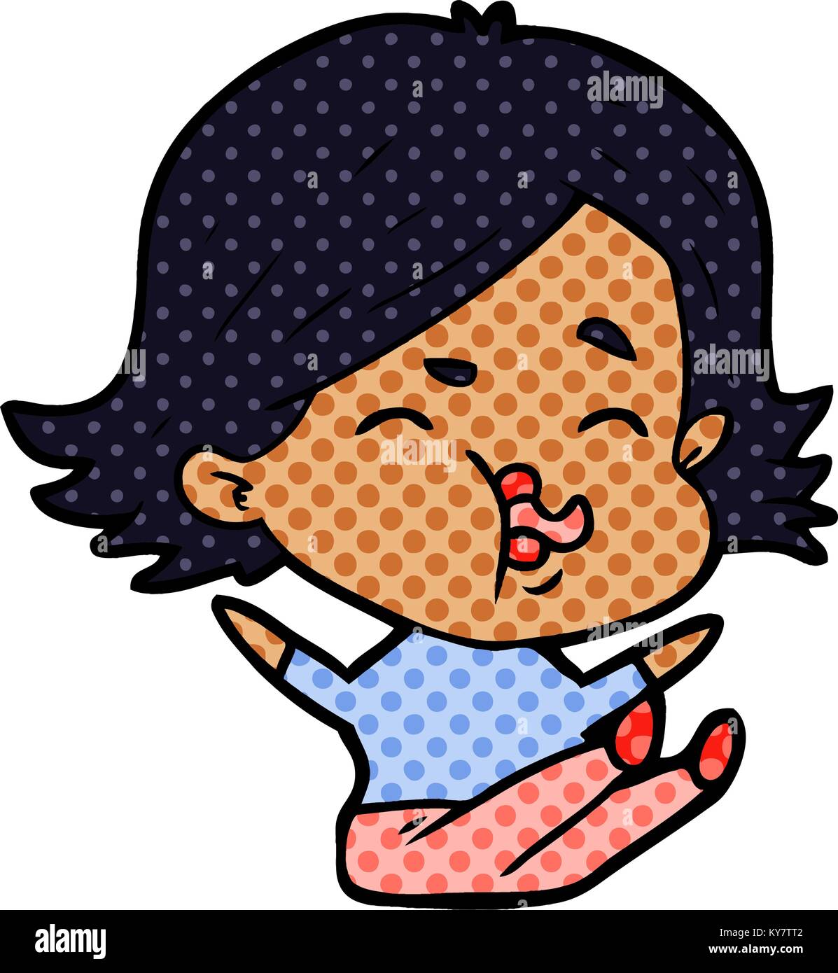 cartoon girl pulling face Stock Vector Image & Art - Alamy