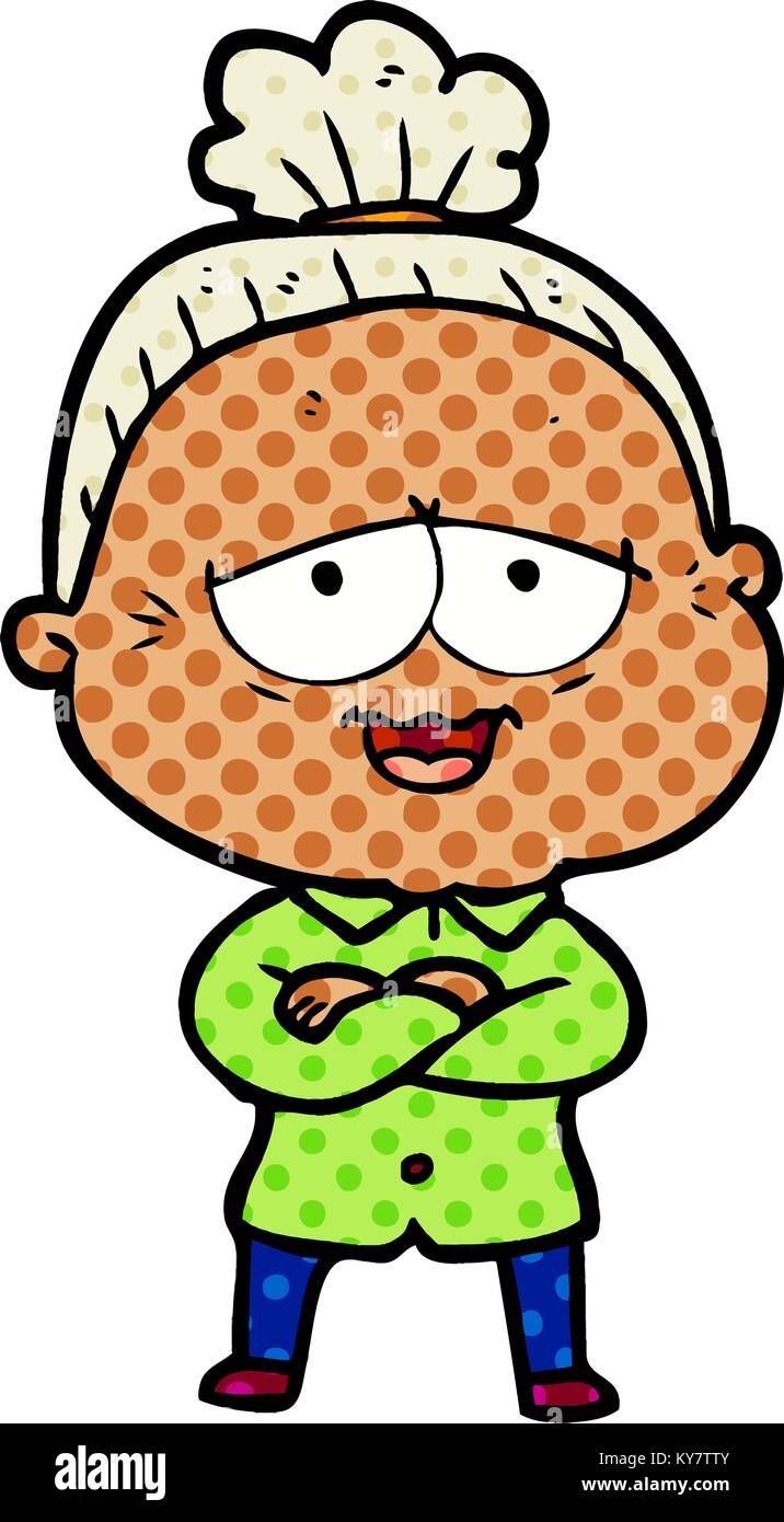 cartoon happy old lady Stock Vector Image & Art - Alamy