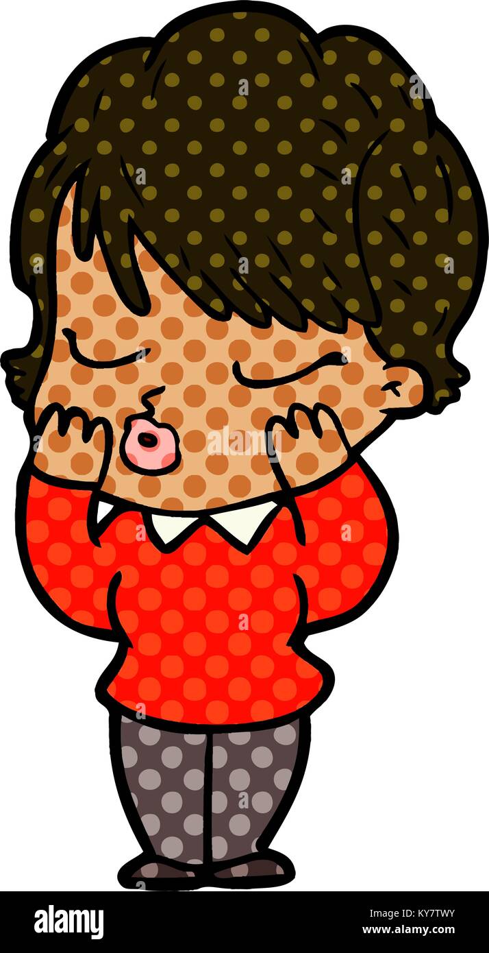 cartoon woman with eyes shut Stock Vector Image & Art - Alamy