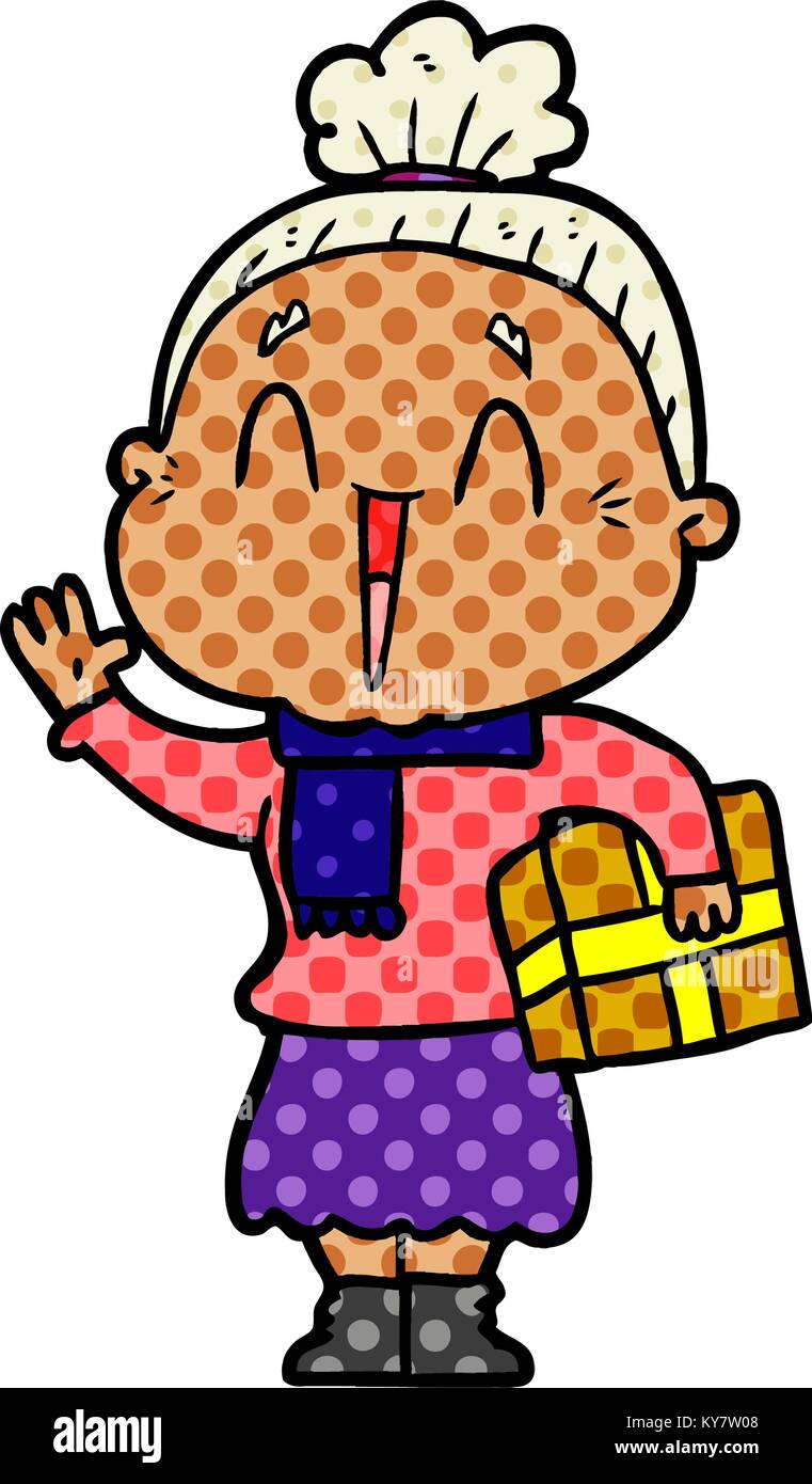 cartoon happy old lady Stock Vector Image & Art - Alamy