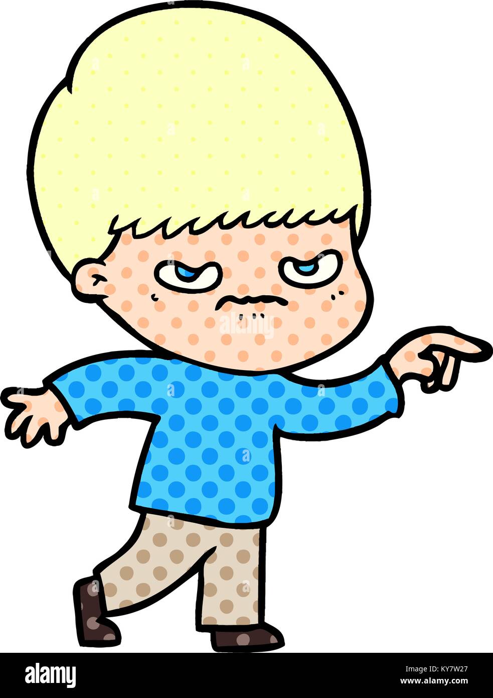 angry cartoon boy Stock Vector Image & Art - Alamy
