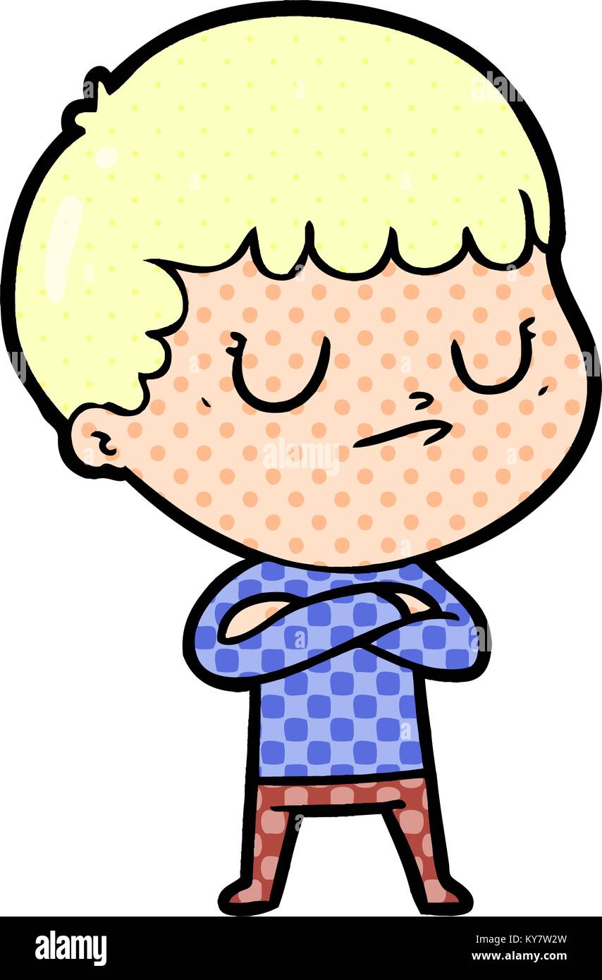 cartoon grumpy boy Stock Vector Image & Art - Alamy
