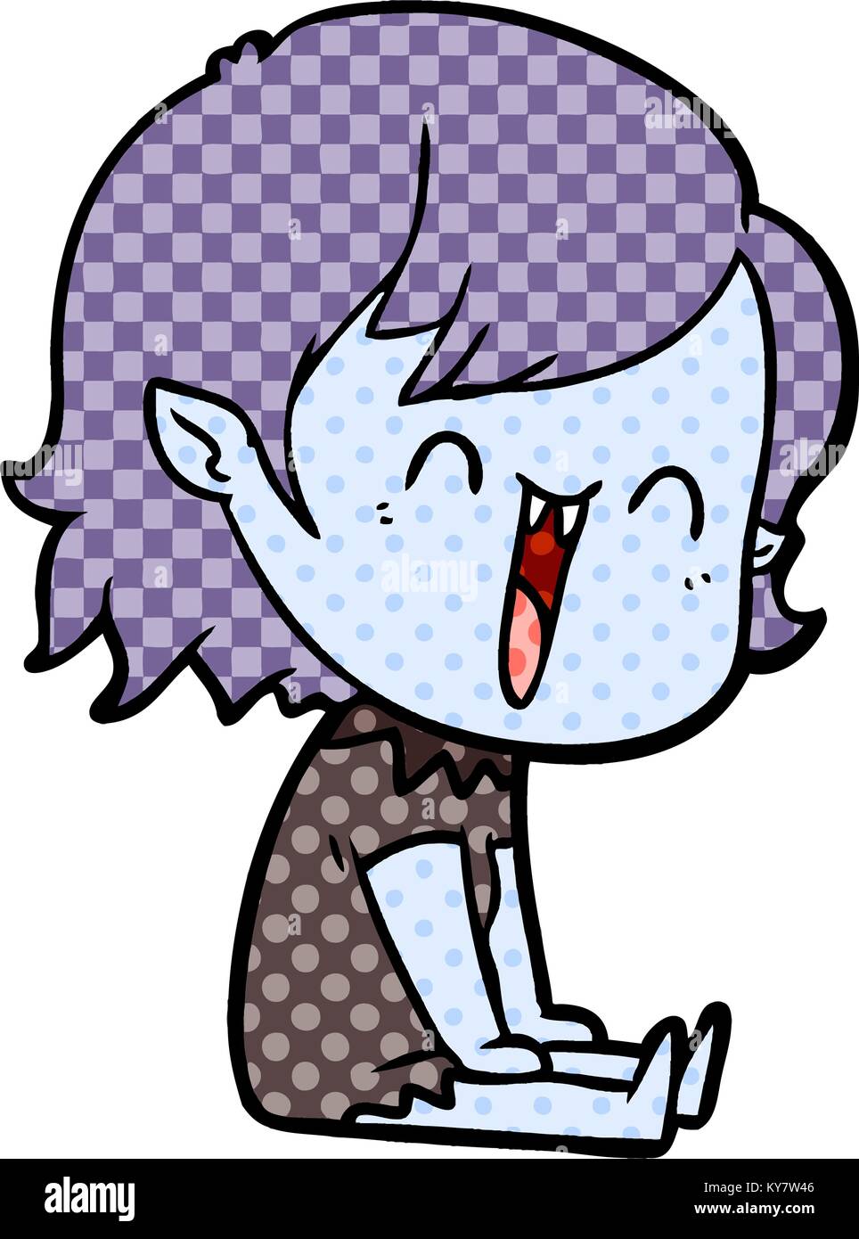 cute cartoon happy vampire girl Stock Vector Image & Art - Alamy