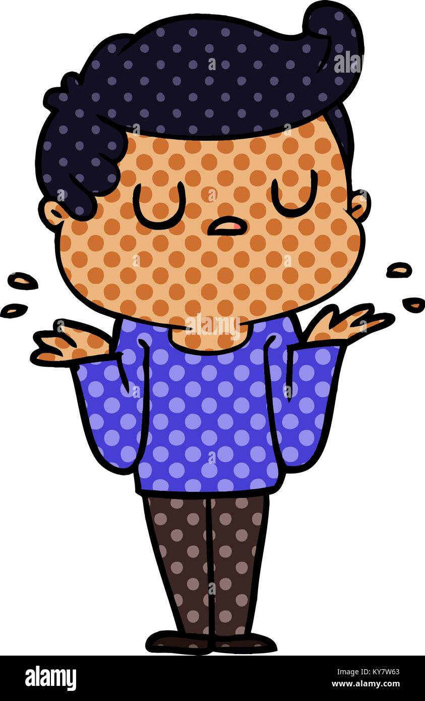 cartoon aloof man shrugging shoulders Stock Vector Image & Art - Alamy