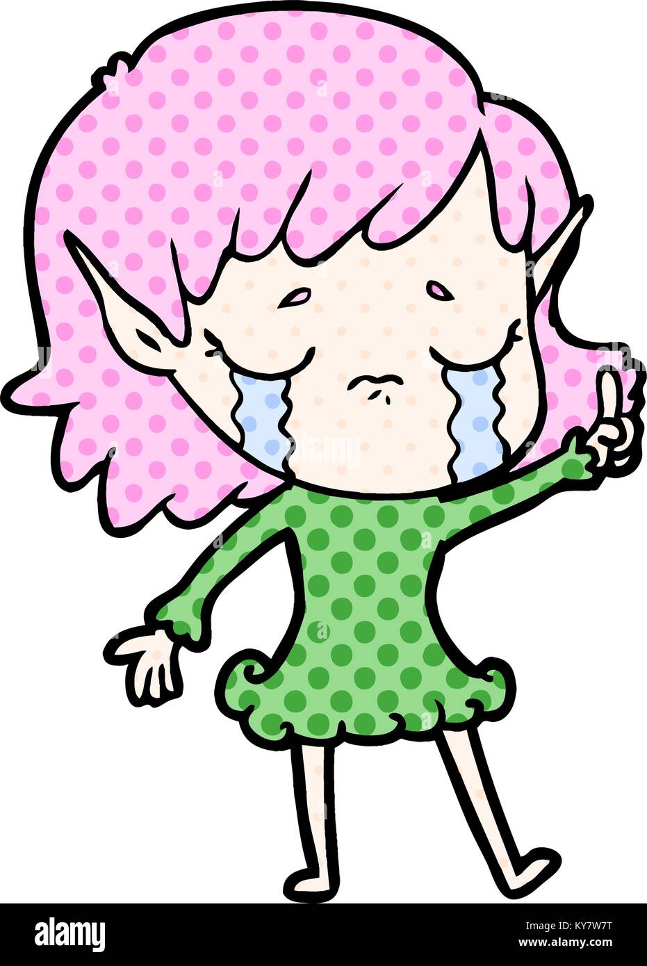 cartoon crying elf girl Stock Vector Image & Art - Alamy