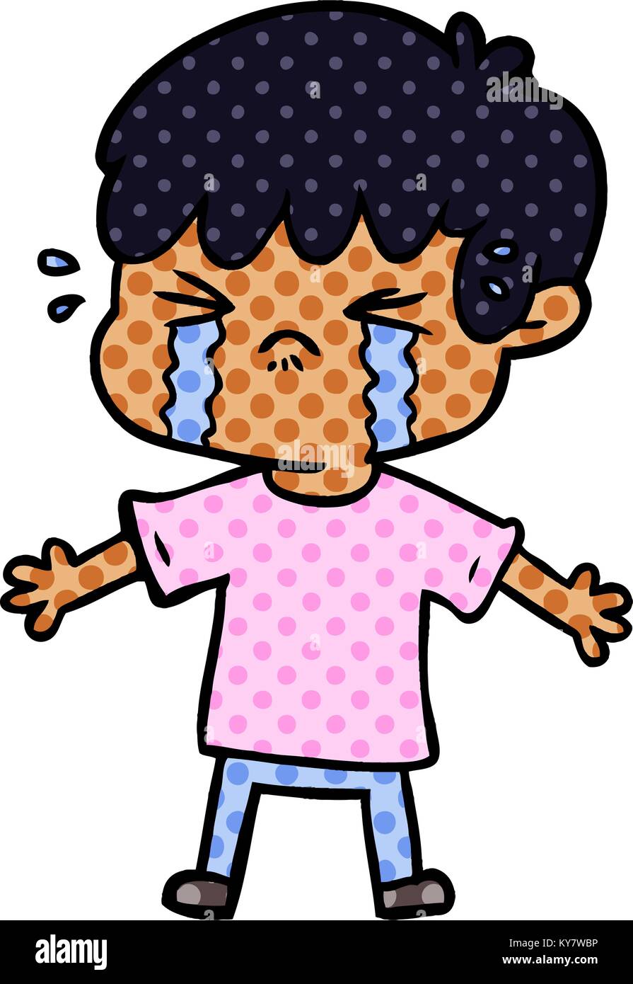 cartoon boy crying Stock Vector Image & Art - Alamy