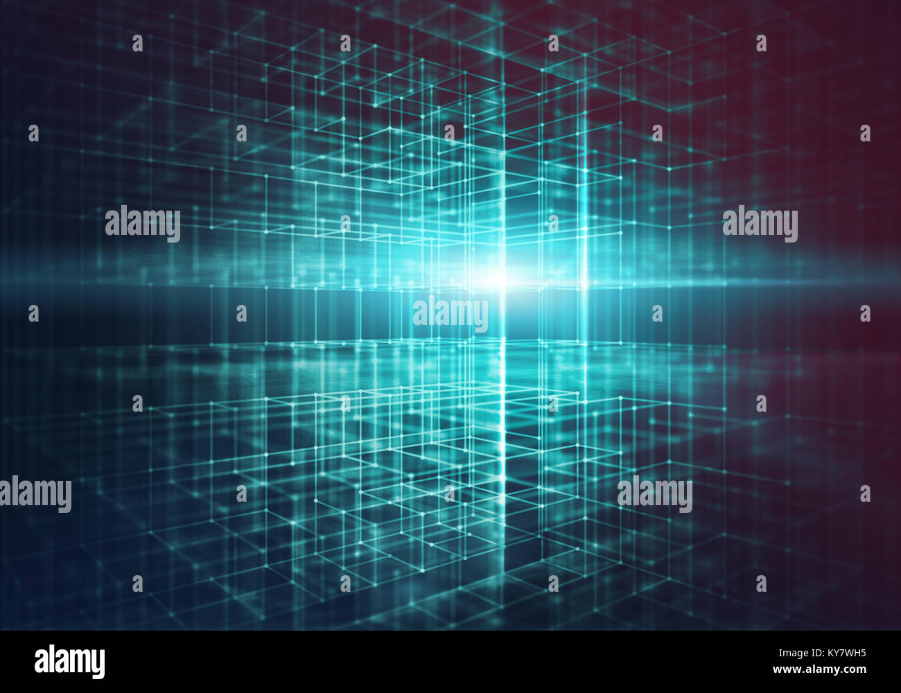 Abstract background with wireframe of transparency cube. Polygonal 3d ...