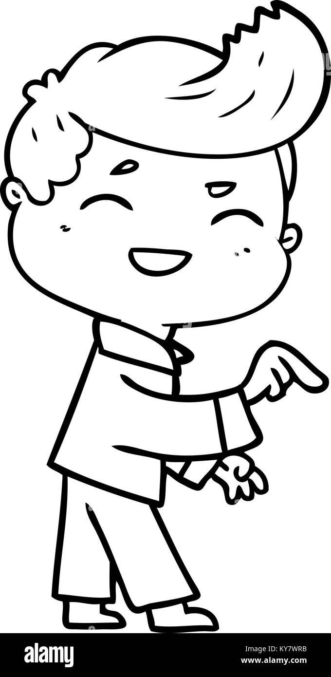 Cartoon man pointing laughing Black and White Stock Photos & Images - Alamy