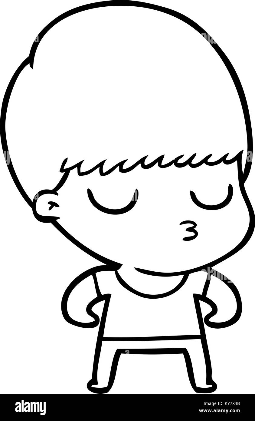 cartoon calm boy Stock Vector Image & Art - Alamy
