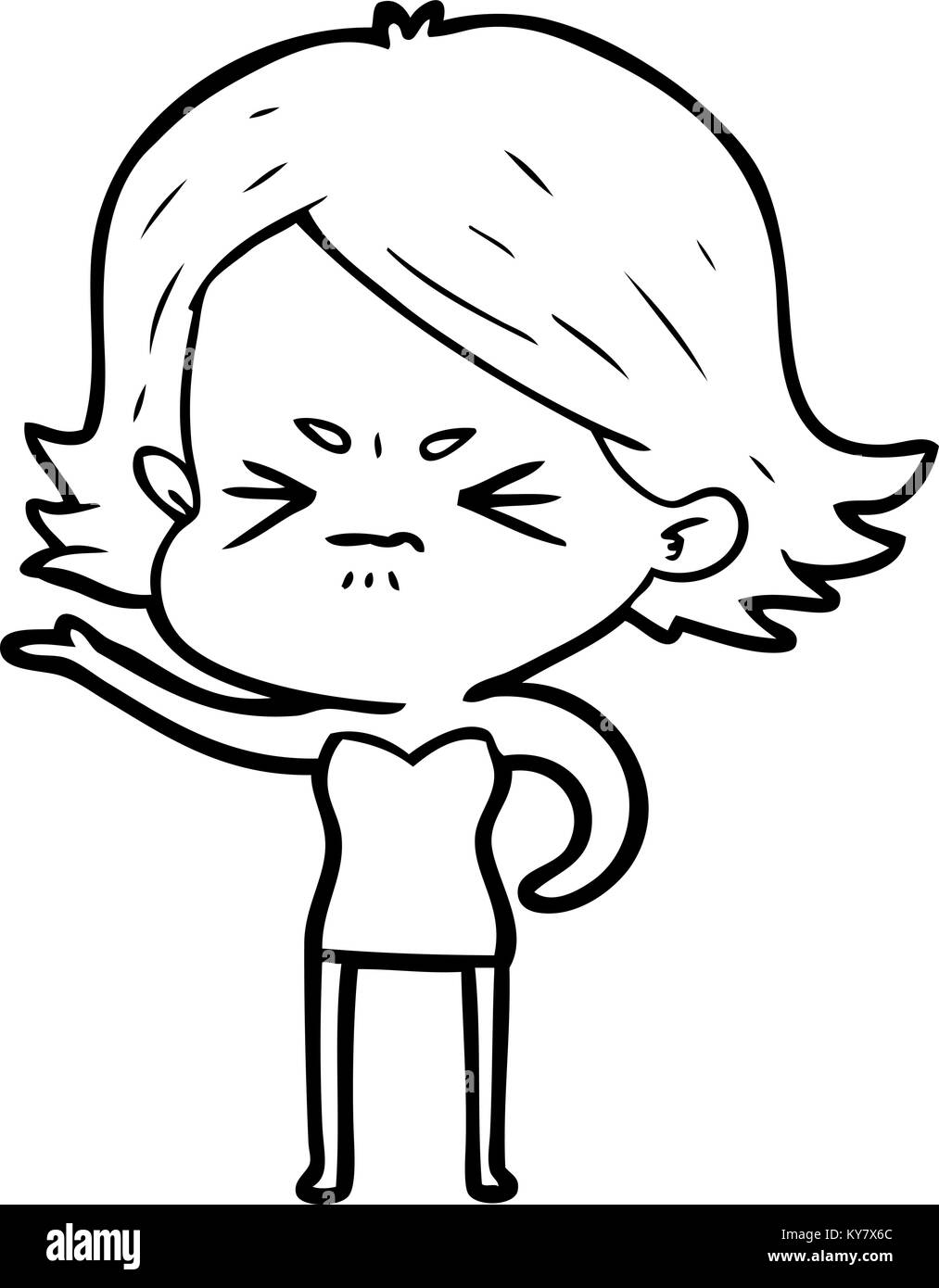 cartoon angry girl Stock Vector Image & Art - Alamy