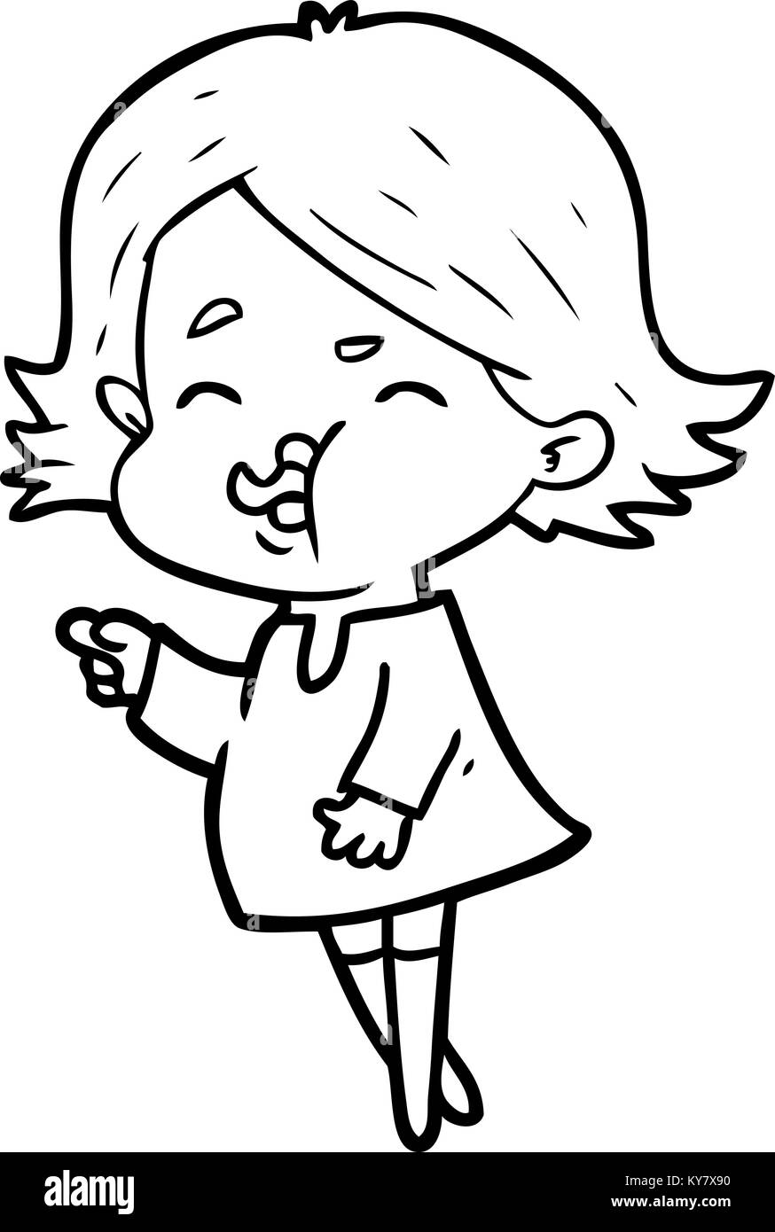 cartoon girl pulling face Stock Vector Image & Art - Alamy