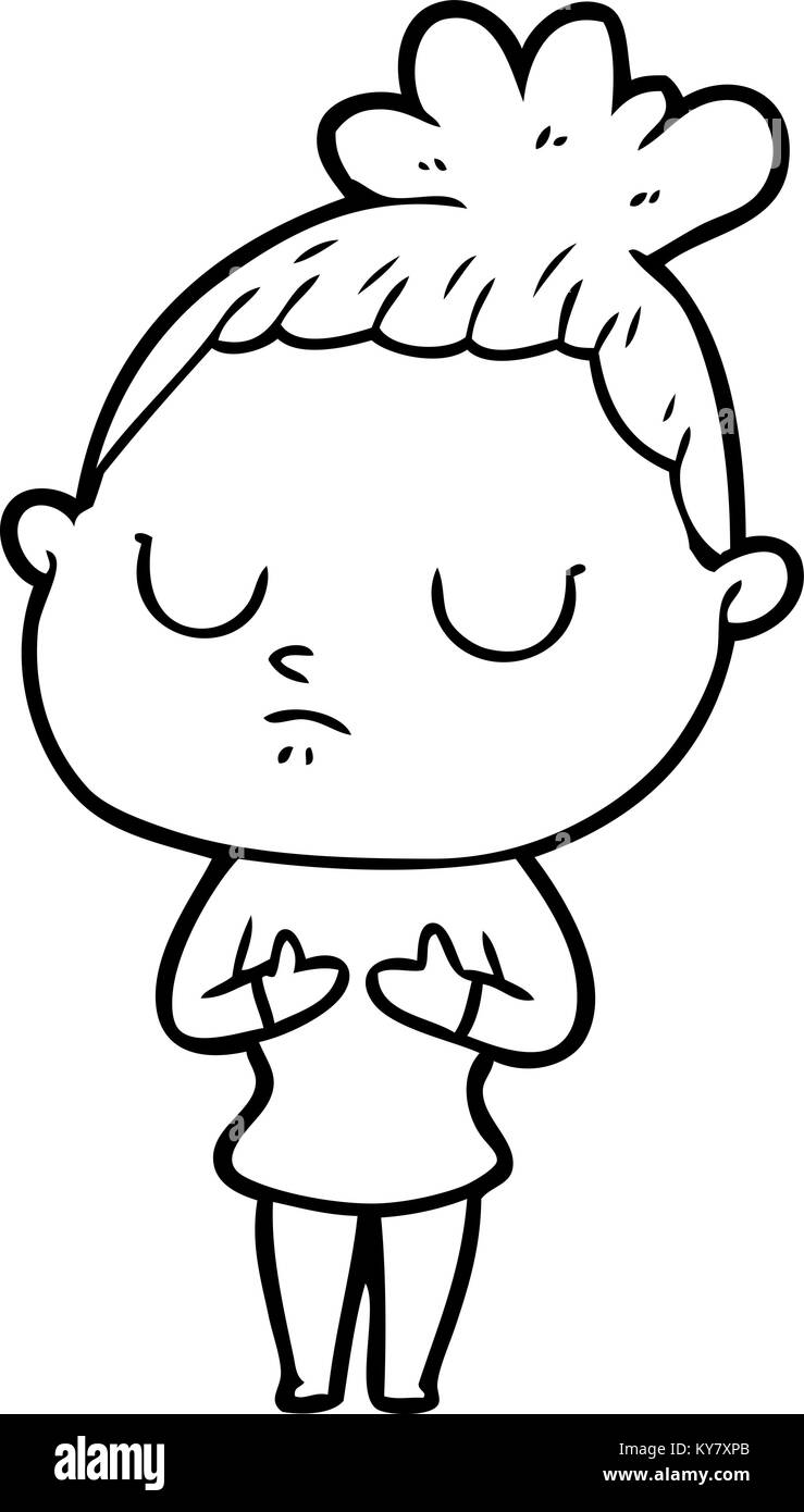 cartoon calm woman Stock Vector Image & Art - Alamy