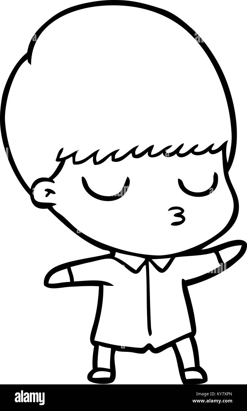 cartoon calm boy Stock Vector Image & Art - Alamy