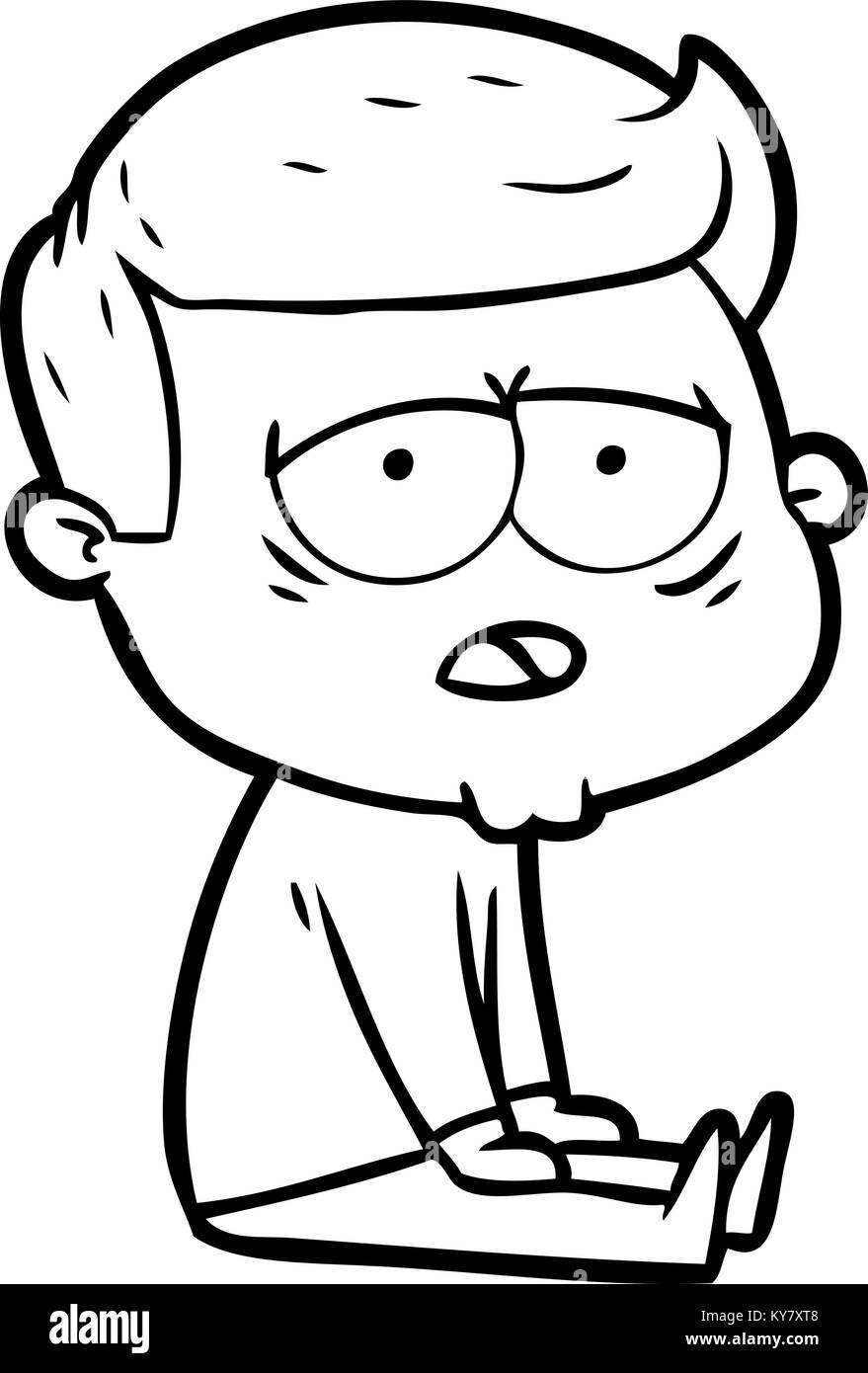 cartoon tired man Stock Vector Image & Art - Alamy