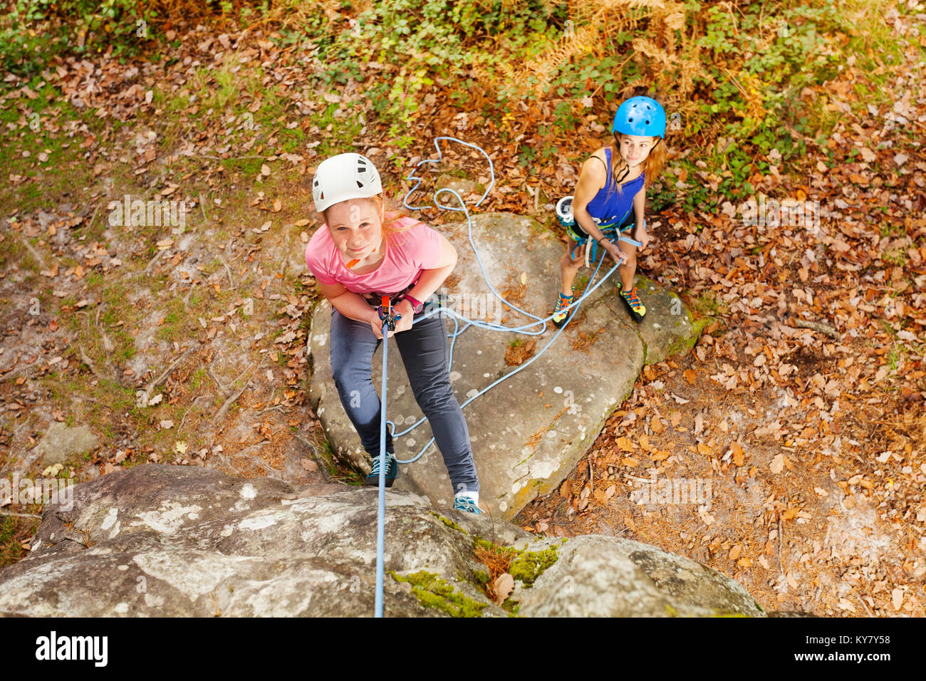Abseiling child hi-res stock photography and images - Alamy