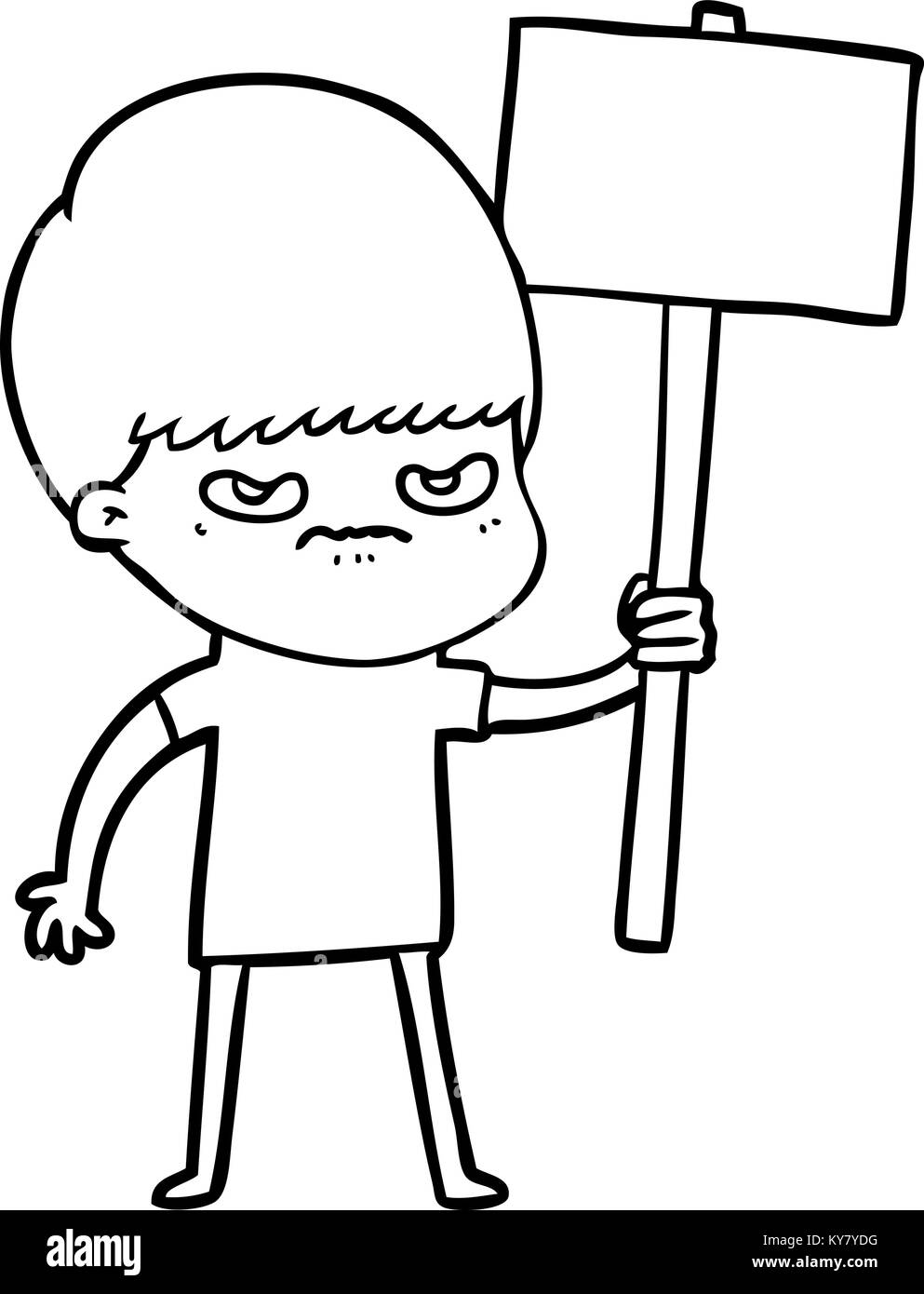 angry cartoon boy protesting Stock Vector Image & Art - Alamy